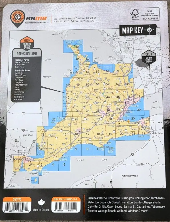 Back Road Map Book Southern Ontario - Army Issue