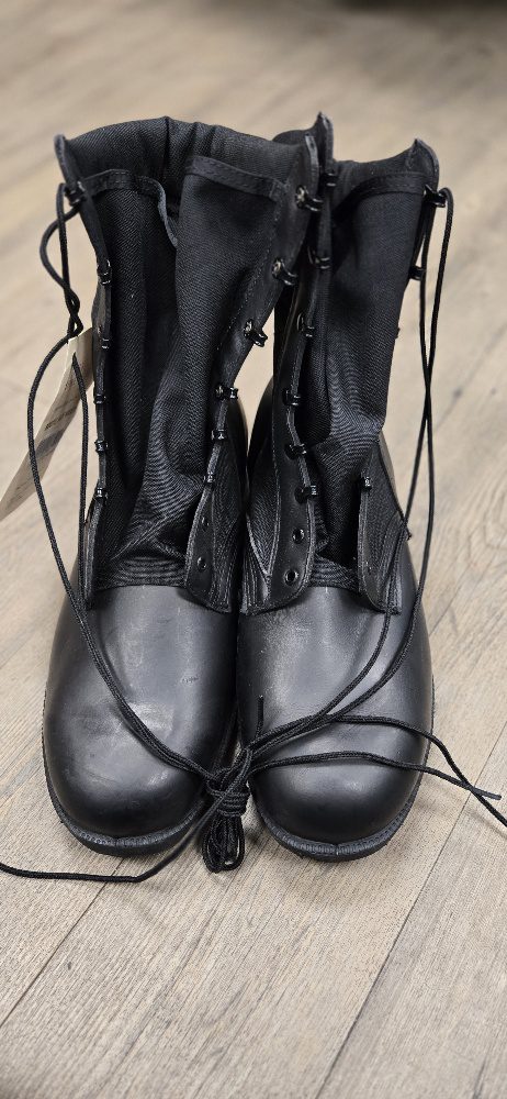 Panama Sole Jungle Boots all Black 14 New - Army Issue